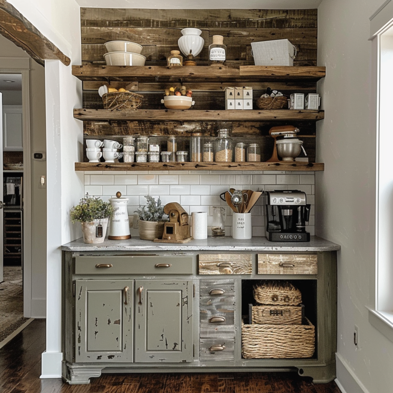 Rustic Charm: 17 Farmhouse Coffee Bar Ideas