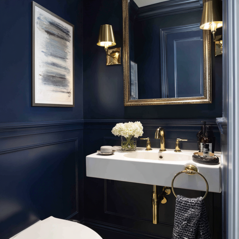 23 Timeless Navy Bathrooms That Are Both Bold and Classic